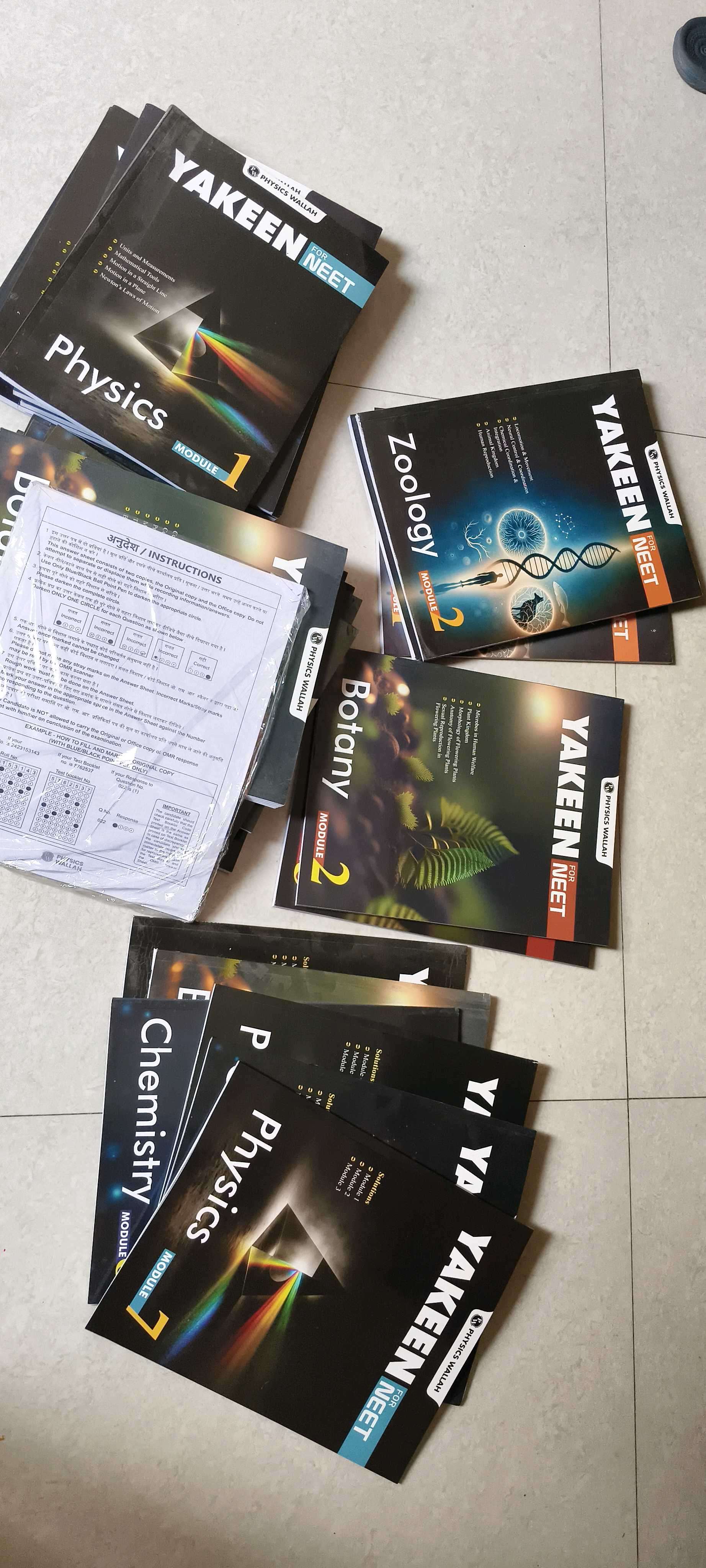 YAKEEN NEET DROPPER PHYSICS CHEMISTRY BOTANY ZOOLOGY WITH OMR AND SOLUTIONS